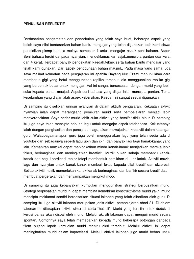 Penulisan Reflektif | PDF