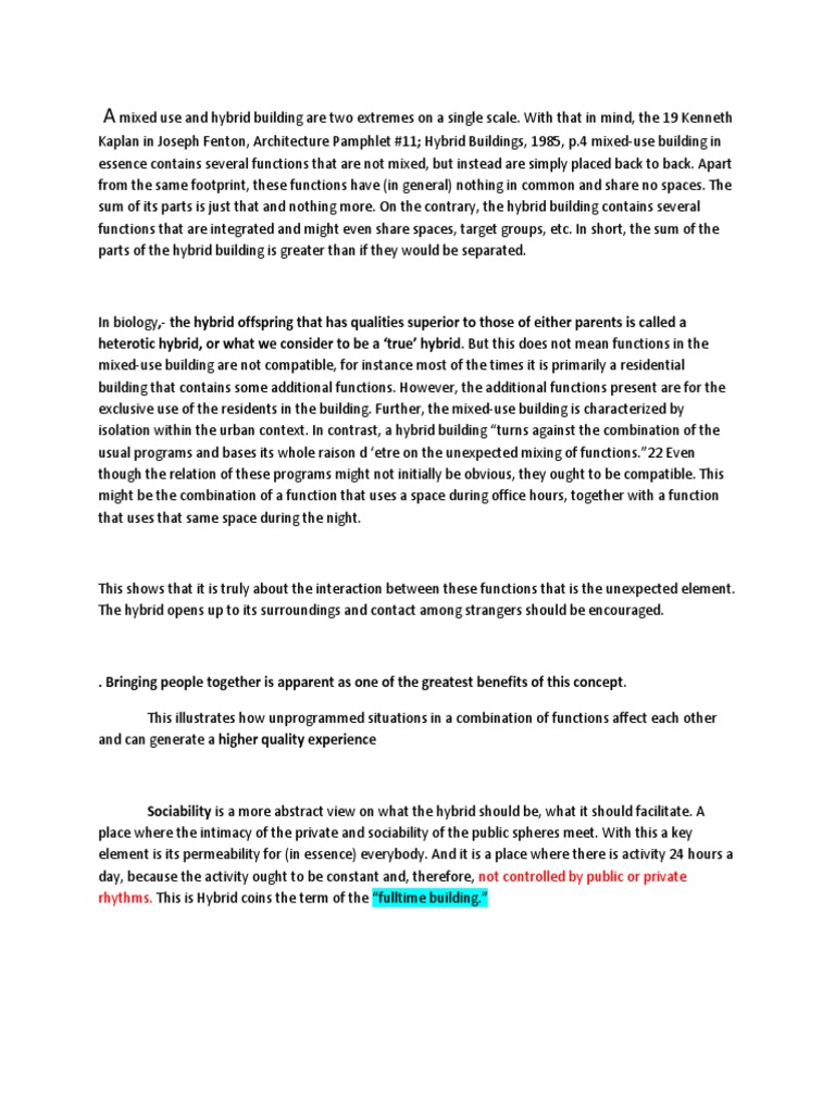 Mixed Use Vs Hybrid | PDF | Hybrid (Biology) | Emergence