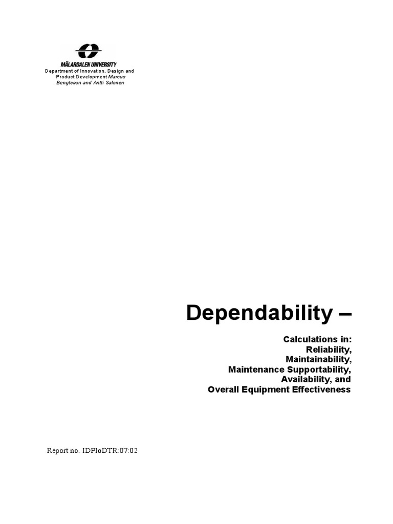 Dependability 3 Unlocked | PDF | Reliability Engineering | Analysis