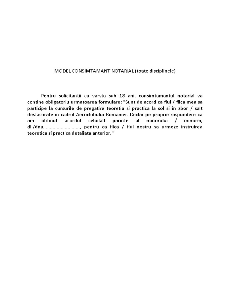 Model Consimtamant | PDF