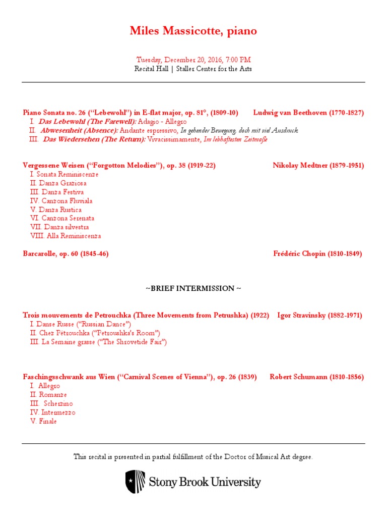 DMA Recital Templaten Fasch. | PDF