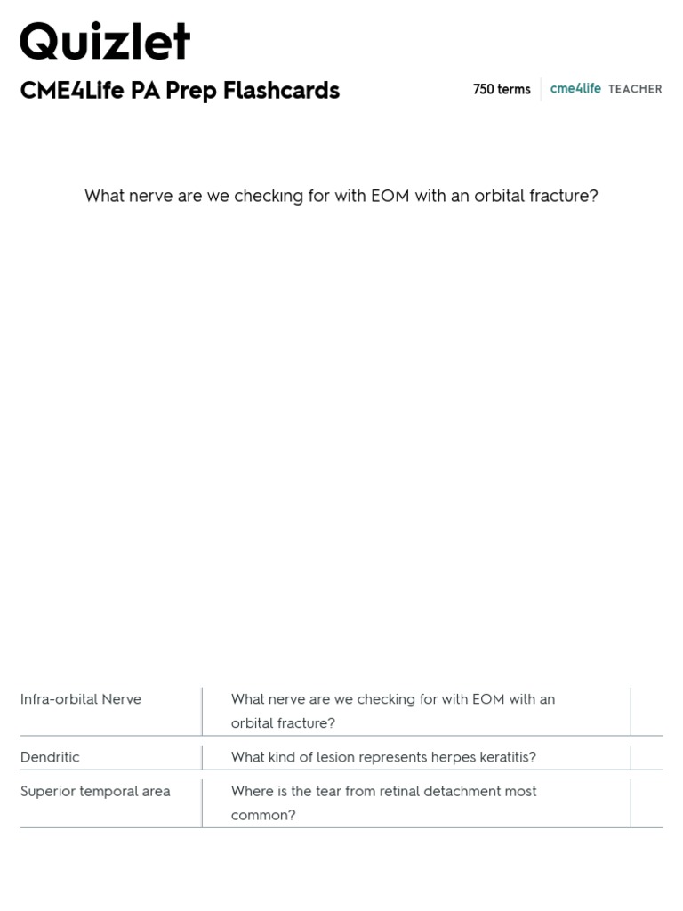 CME4Life PA Prep Flashcards Flashcards - Quizlet | PDF | Pneumonia ...