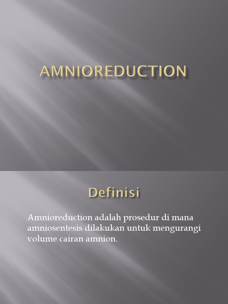 Amnio Reduction | PDF | Science & Mathematics