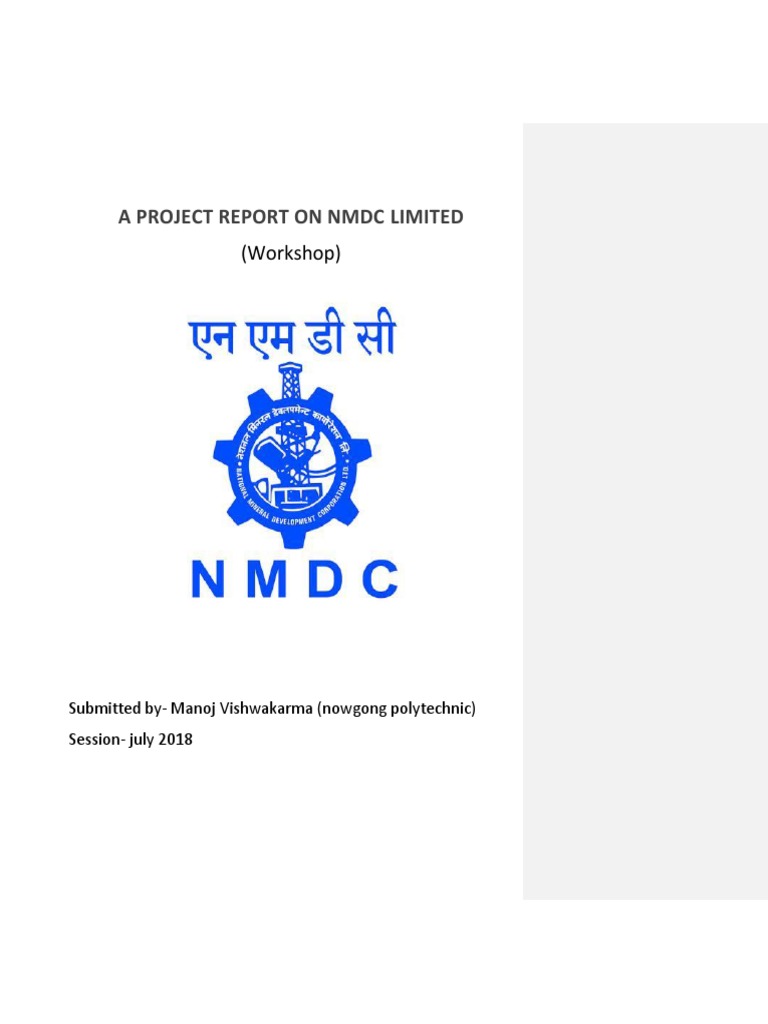 Project Report On NMDC Panna, Diamond Mines Panna (Vocational Training ...