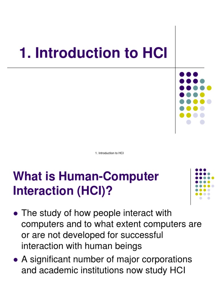 1 Introduction HCI | PDF | Human–Computer Interaction | Usability
