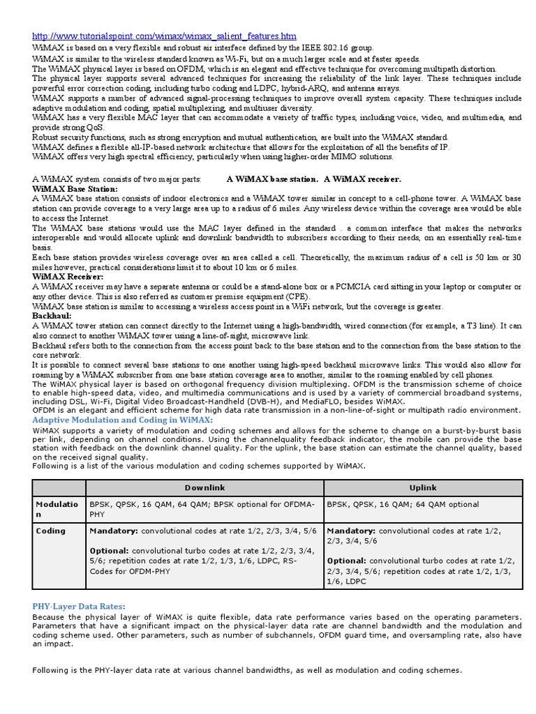 A Wimax Base Station. A Wimax Receiver. Wimax Base Station:: Adaptive ...
