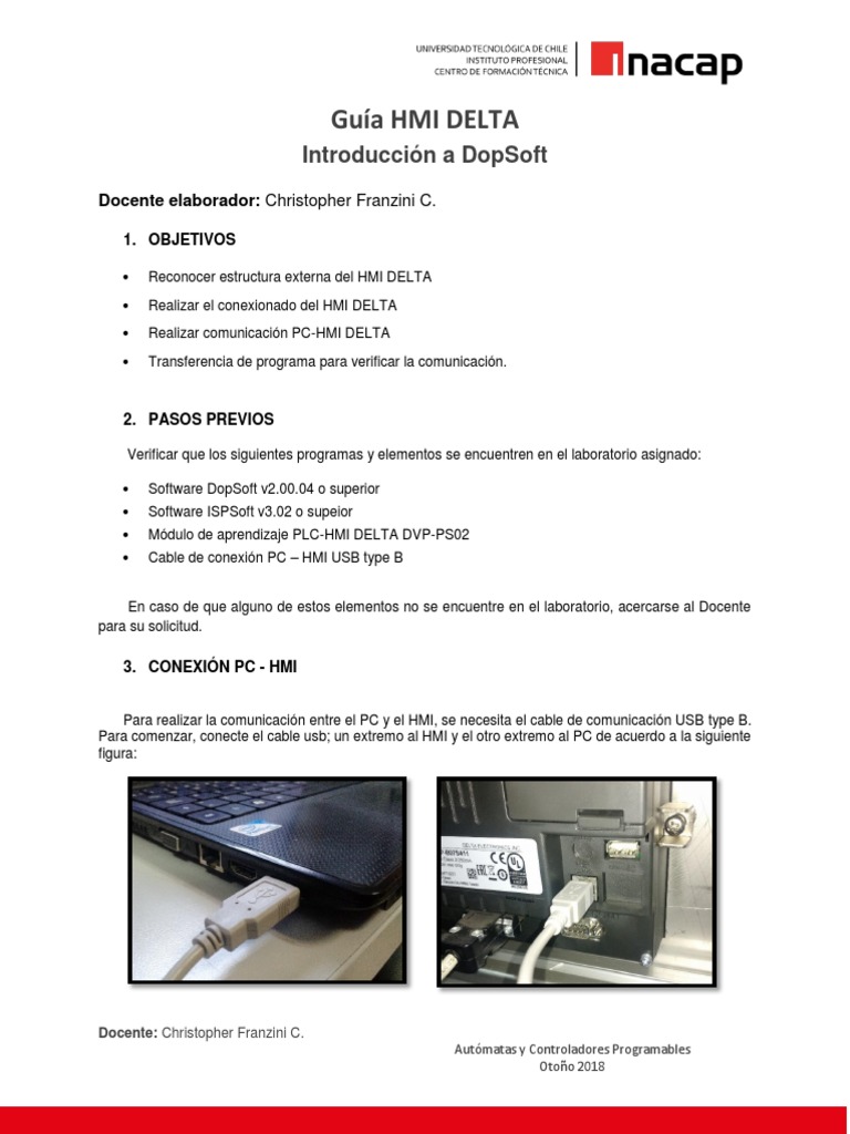 Guía de Uso del HMI DELTA y DopSoft | PDF | Programa de computadora ...