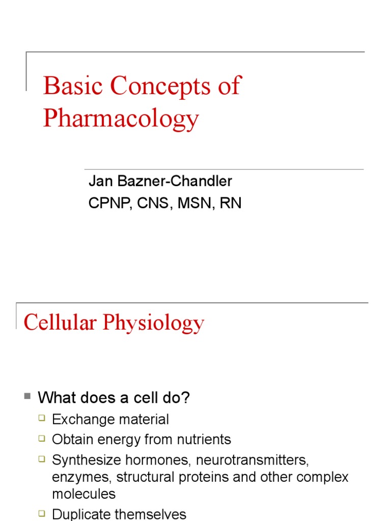 Basic Concepts of Pharmacology Guide | PDF | Chemistry | Dose ...