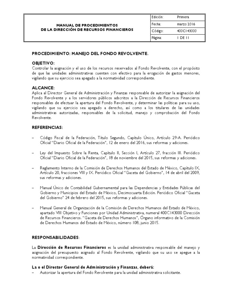 Fondo Revolvente | PDF | Contabilidad | Cheque