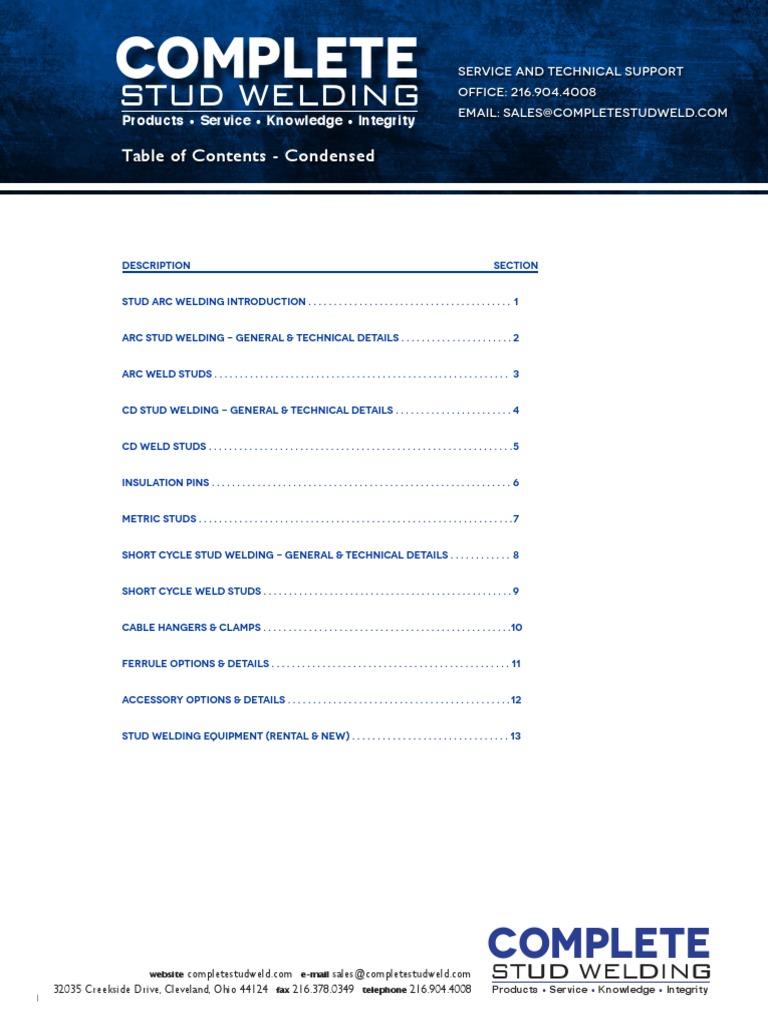 Complete Stud Welding-Catalog PDF | PDF | Welding | Construction