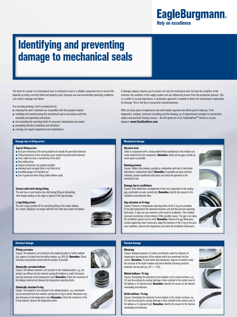 Burgmann Quick Guide To Identifying Mechanical Seal Failures | PDF ...