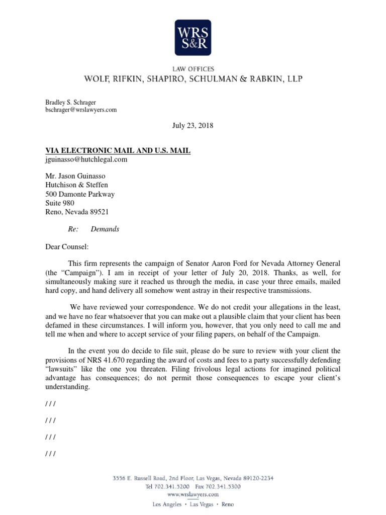 Letter To Jason Guinasso 072318 | PDF | Politics | Law