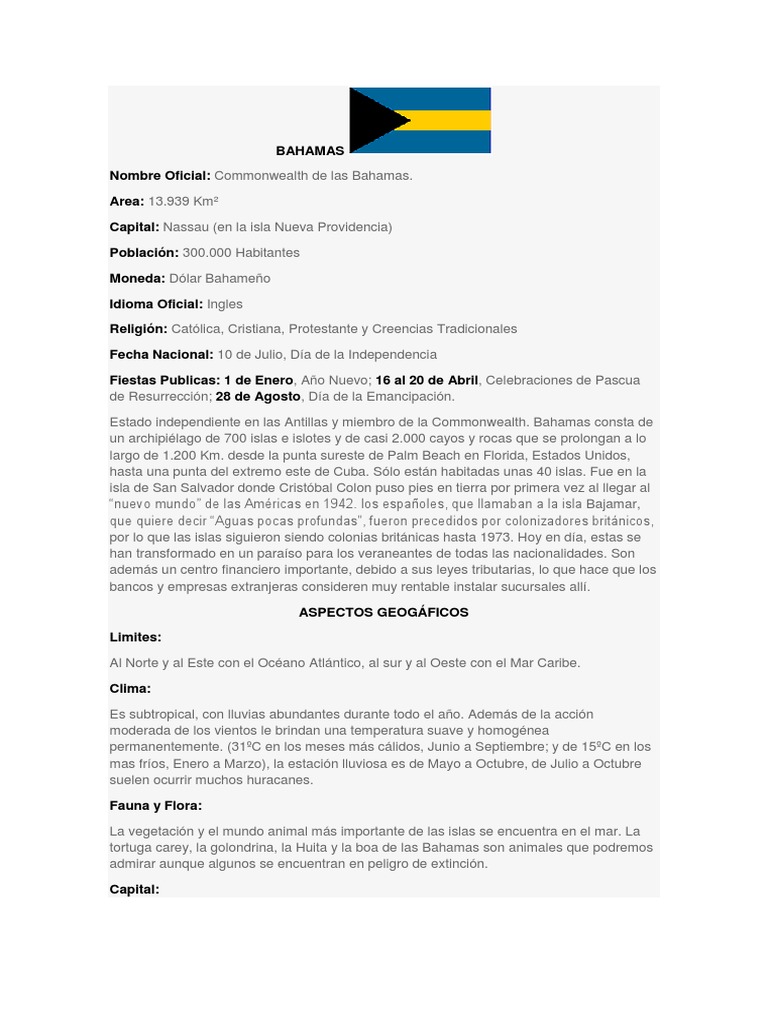Bahamas | PDF | Las Bahamas | Nassau