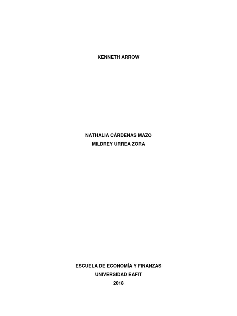 Kenneth Arrow | PDF | General Equilibrium Theory | Decision Making