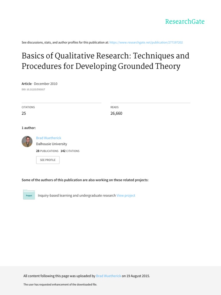 Basics of Qualitative Research Techniques and Proc | PDF | Qualitative ...