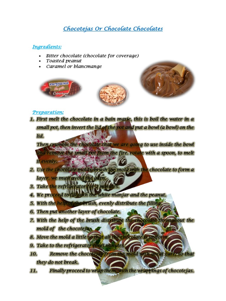 Receta de Chocotejas | PDF | Cocina de las Americas | Alimentos