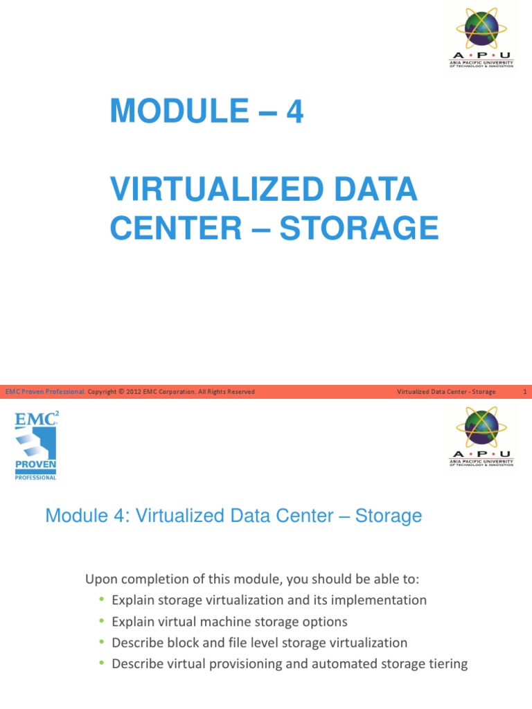 CIS Module 4 VDC Storage | PDF | Solid State Drive | Virtualization
