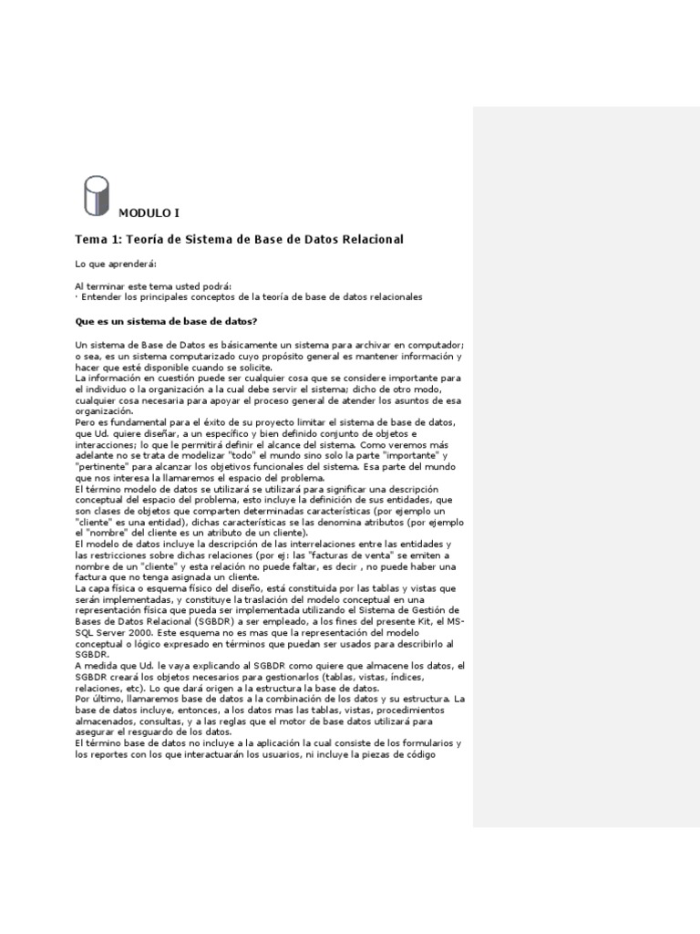 Tutorial SQL Desde Cero | PDF | Servidor SQL de Microsoft | Tabla (base ...