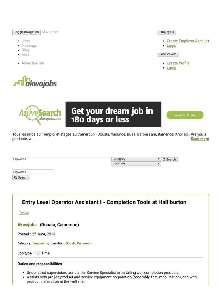 Akwajobs Entry Level Operator Assistant I - Completion Tools at ...
