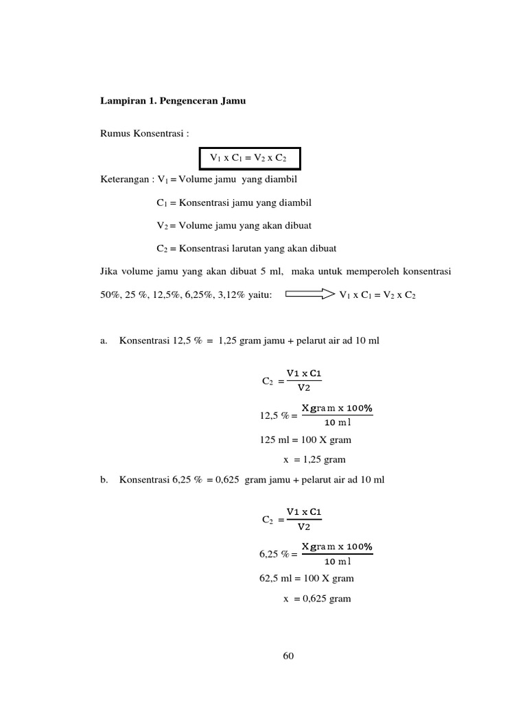 Perhitungan Pengenceran | PDF