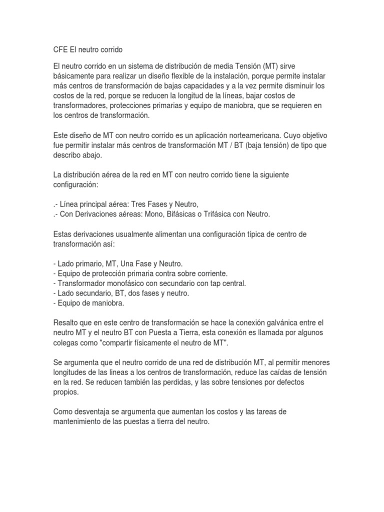 CFE El Neutro Corrido | PDF