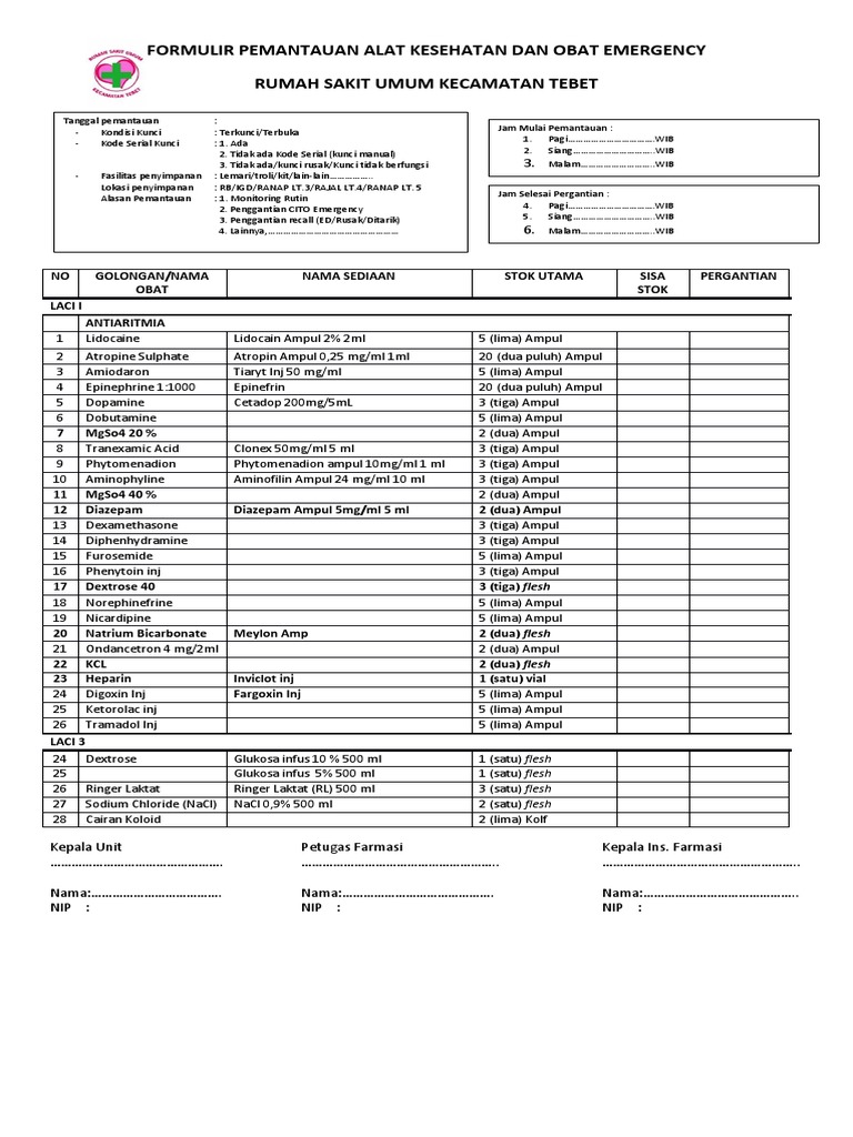 Pemantauan Obat dan Alat Emergency IGD | PDF