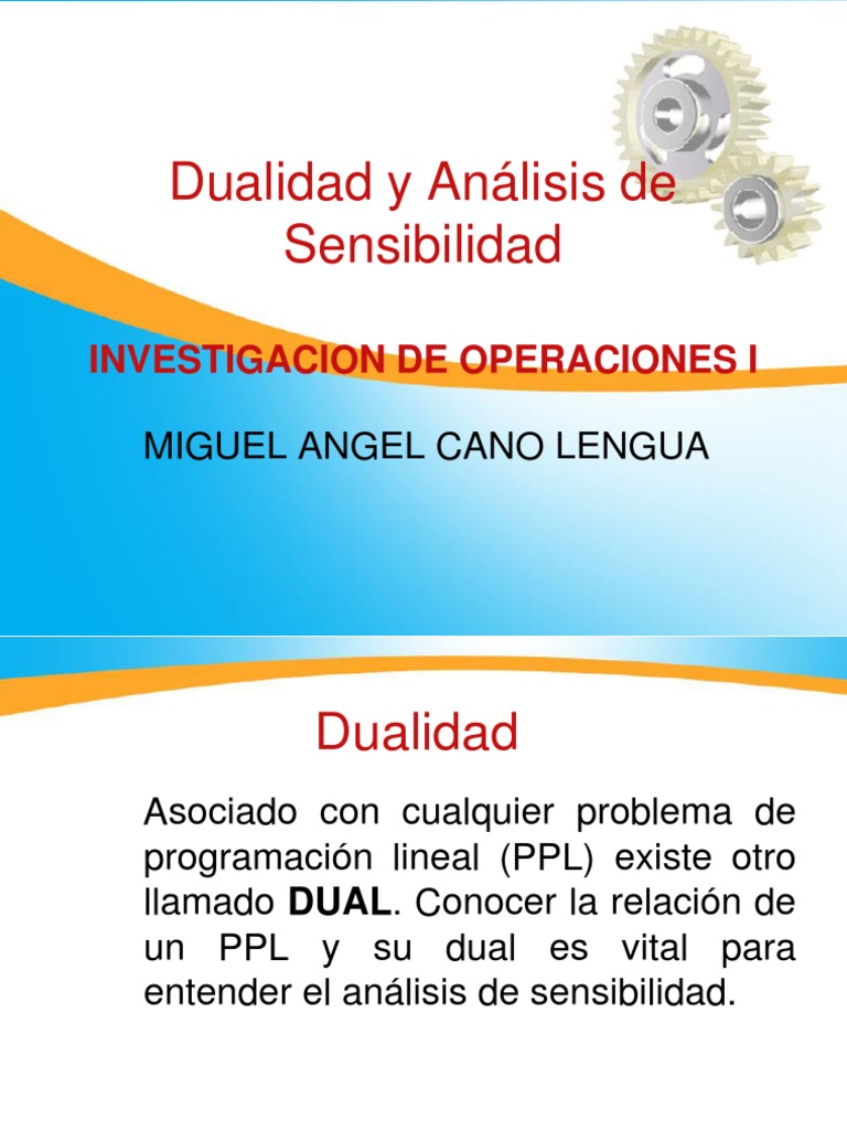 Dualidad y Analisis de Sensibilidad | PDF | Programación lineal | Enseñanza de matemática