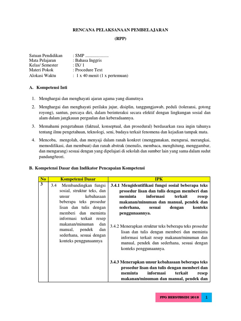 RPP Procedure Text IX | PDF