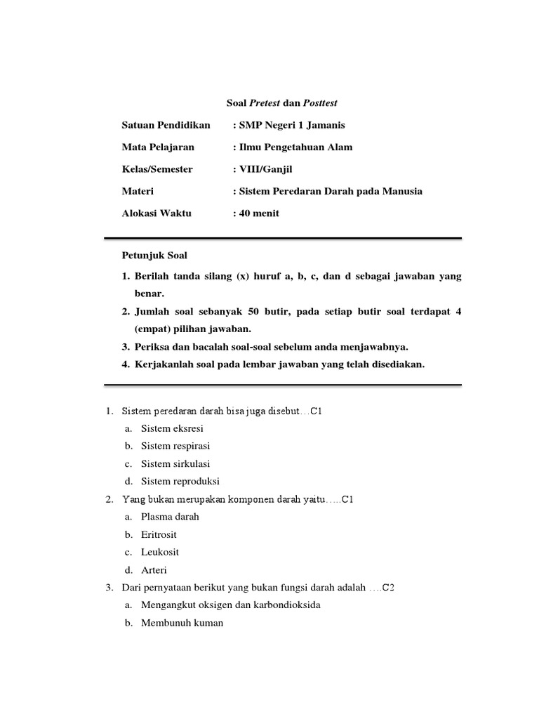 Soal Instrumen | PDF
