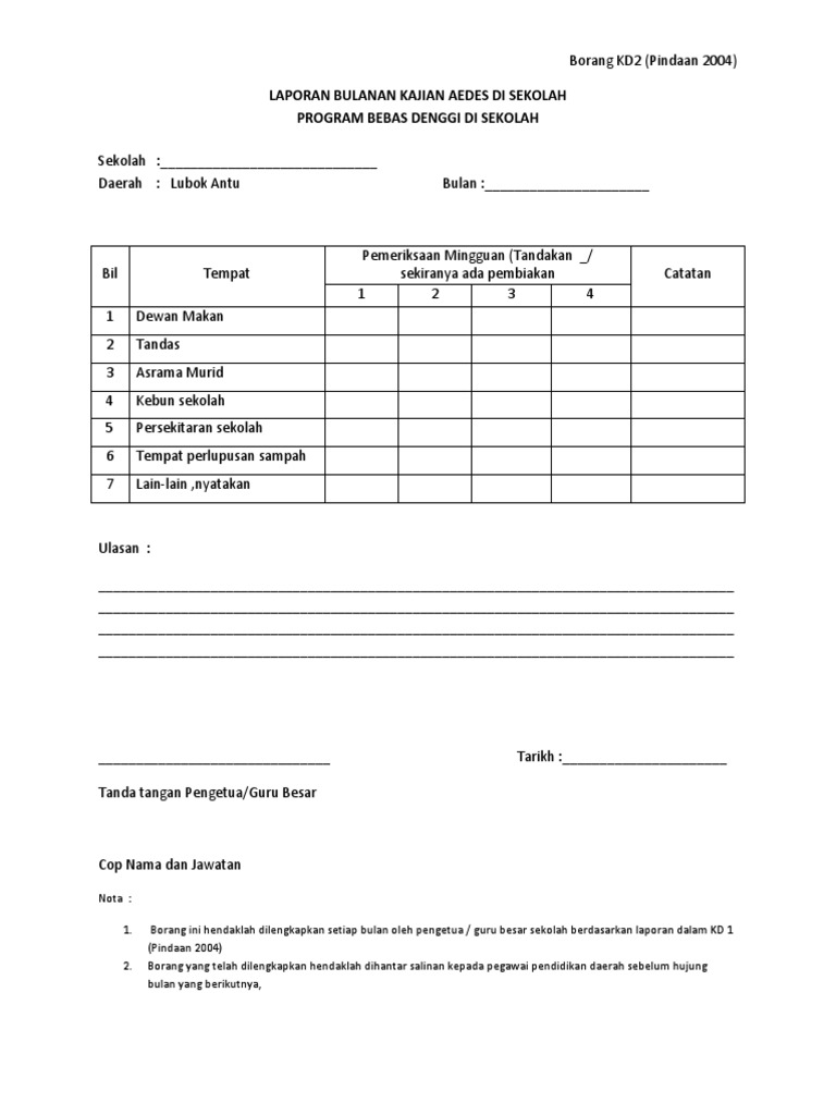 Borang Denggi | PDF