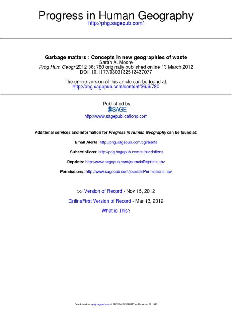 New Geographies of Waste Concepts | PDF | Concept | Hazards