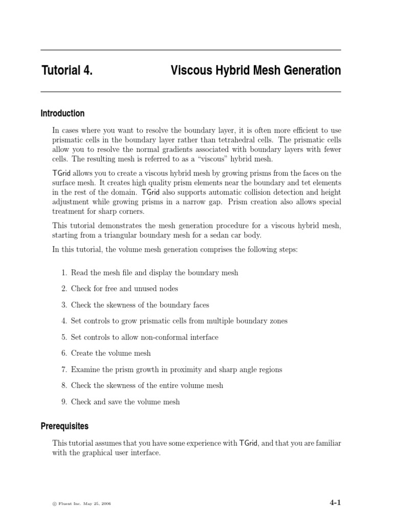 Tgrid 4.0 Tut 04 Viscous Mesh | PDF | Zip (File Format) | Directory ...