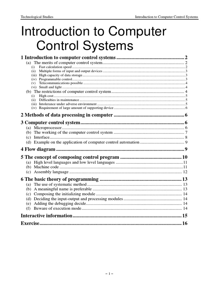Introduction To Computer Control Systems | Download Free PDF | Computer Program | Programming