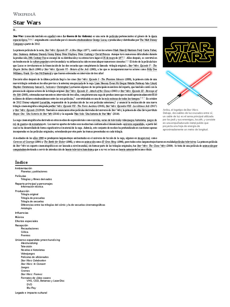 Star Wars | PDF | Guerra de las Galaxias | Darth Vader