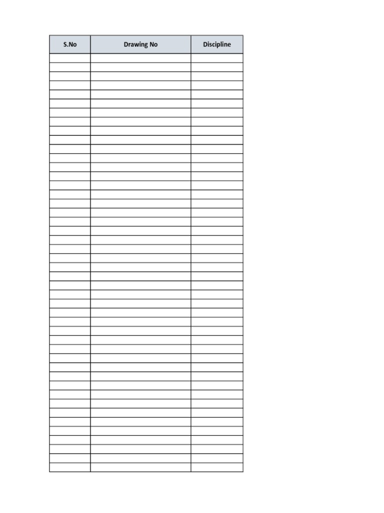 Drawing Numbers by Discipline List | PDF