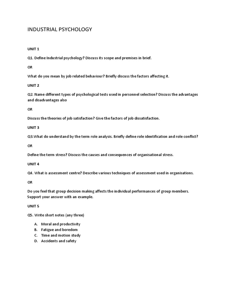 Industrial Psychology and Organization Development Guide | PDF