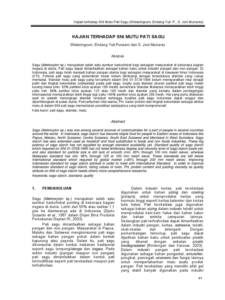 SNI Pati Sagu PDF | PDF