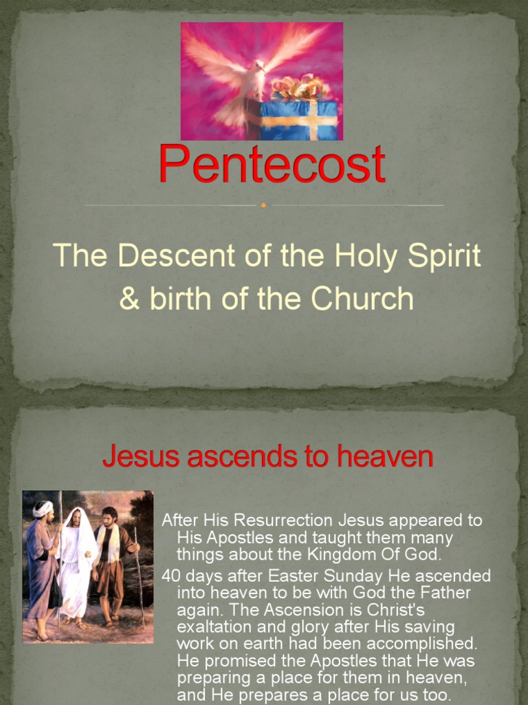 Pentecost PowerPoint | PDF | Ascension Of Jesus | Pentecost