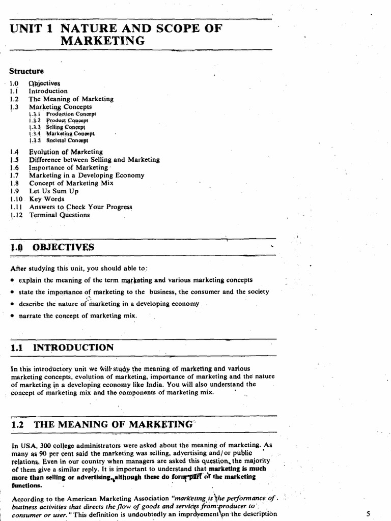 Unit-1 Basic Concept of Marketing | Download Free PDF | Sales | Marketing