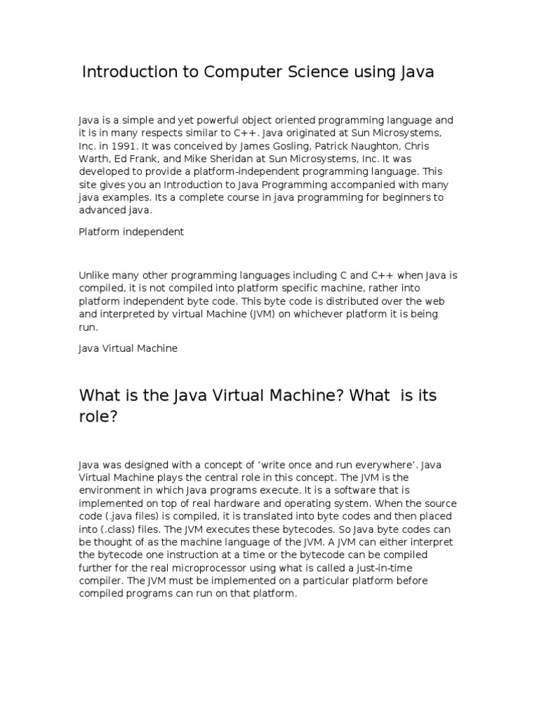 Introduction To Computer Science Using Java | Download Free PDF | Inheritance (Object Oriented ...