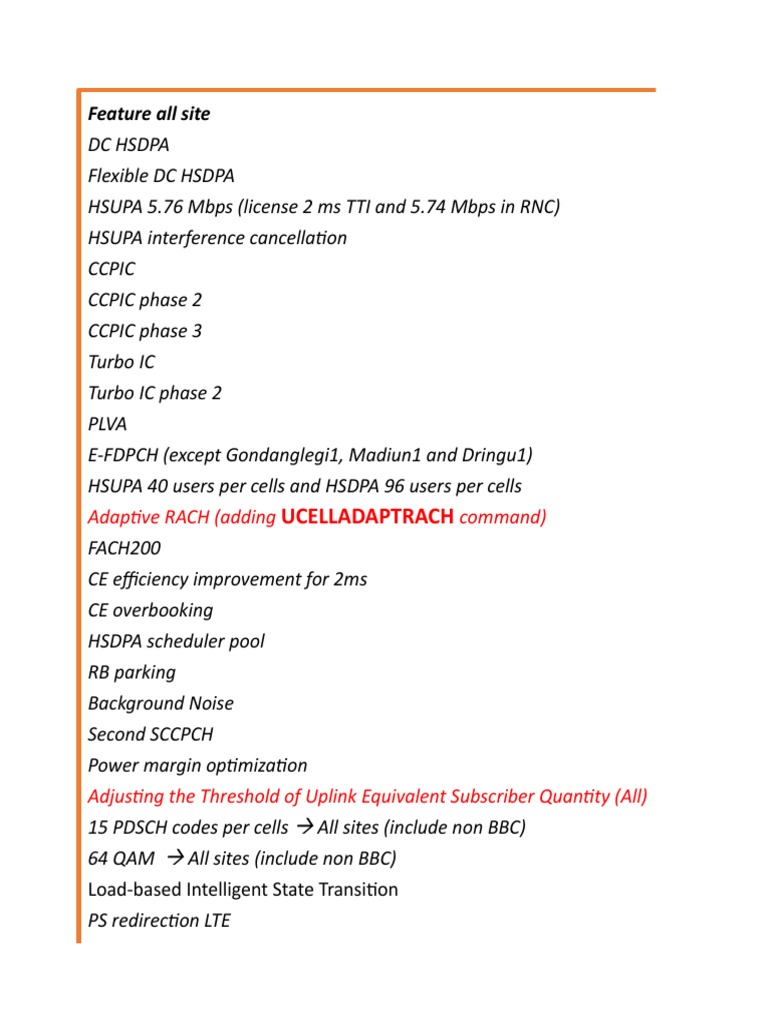 Basic Feature 3G | PDF | High Speed Packet Access | Broadcast Engineering