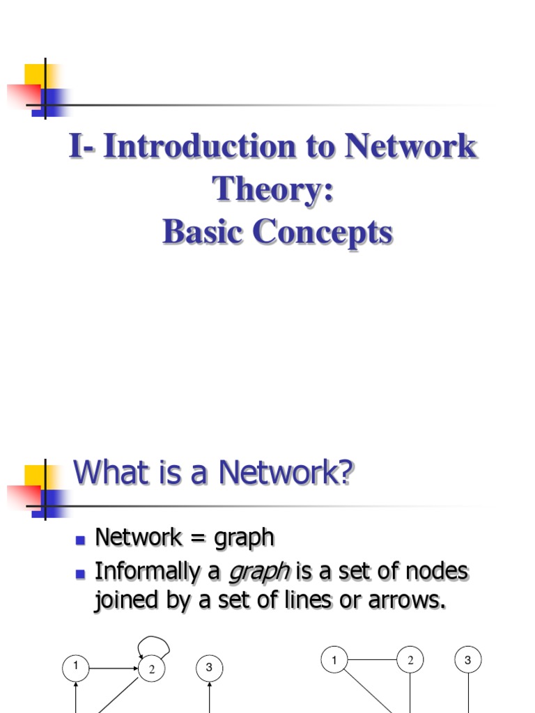 I-Introduction To Network Theory: Basic Concepts | PDF | Vertex (Graph ...