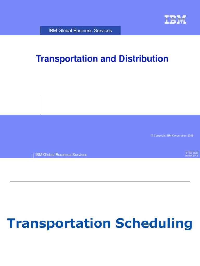 Transportation and Distribution: IBM Global Business Services | PDF ...