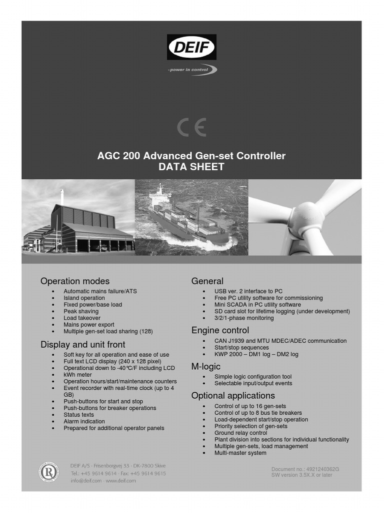 AGC 200 Automatic Gen-Set Controller Data Sheet AGC 200 Advanced Gen ...