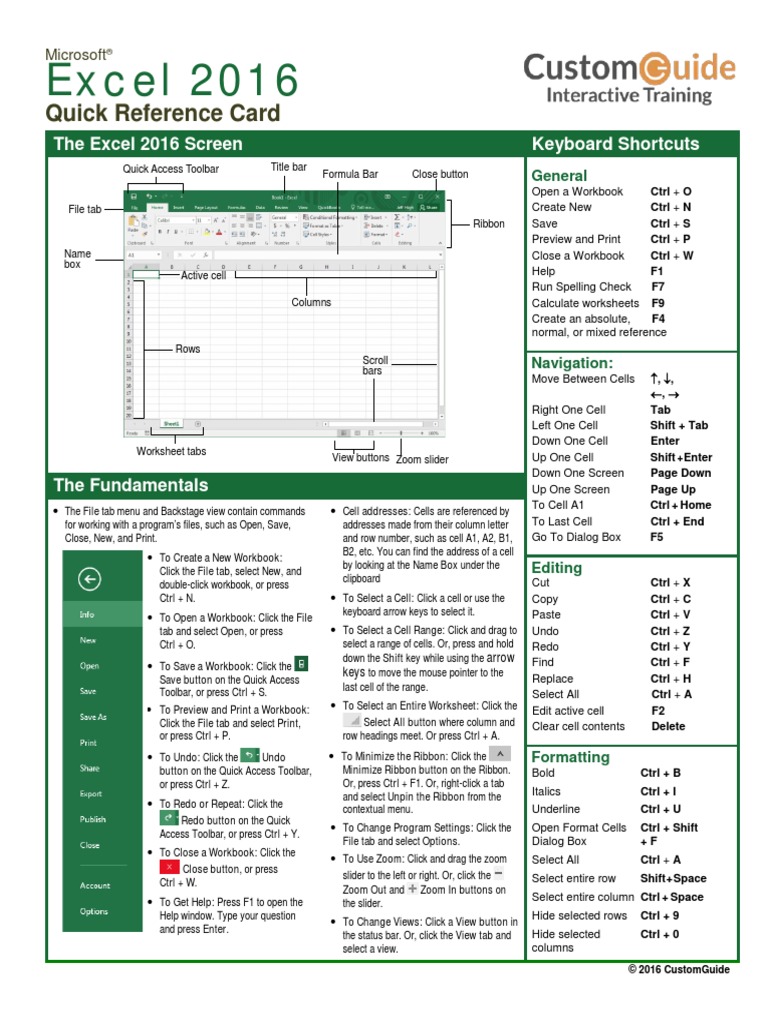 Periodic Table of Excel Keyboard Shortcuts | PDF | Control Key | Microsoft Excel