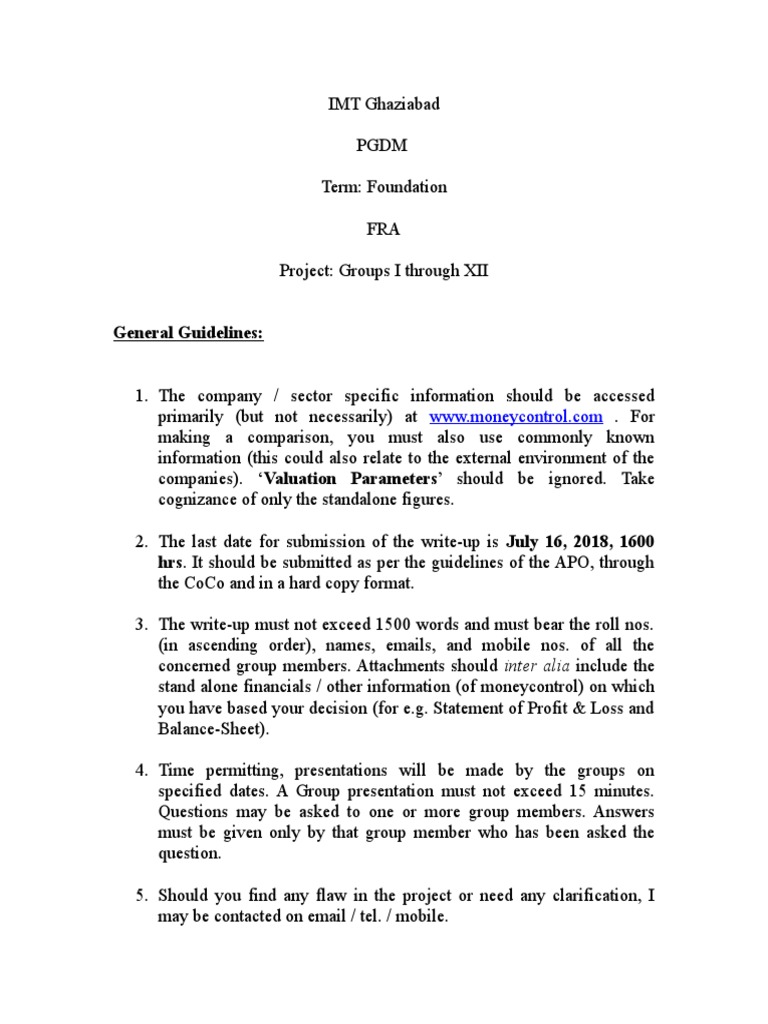 FRA Project | PDF | Economy Of India | Companies