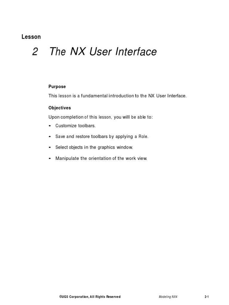 Lesson2-The NX User Interface PDF | PDF | Icon (Computing) | Menu (Computing)