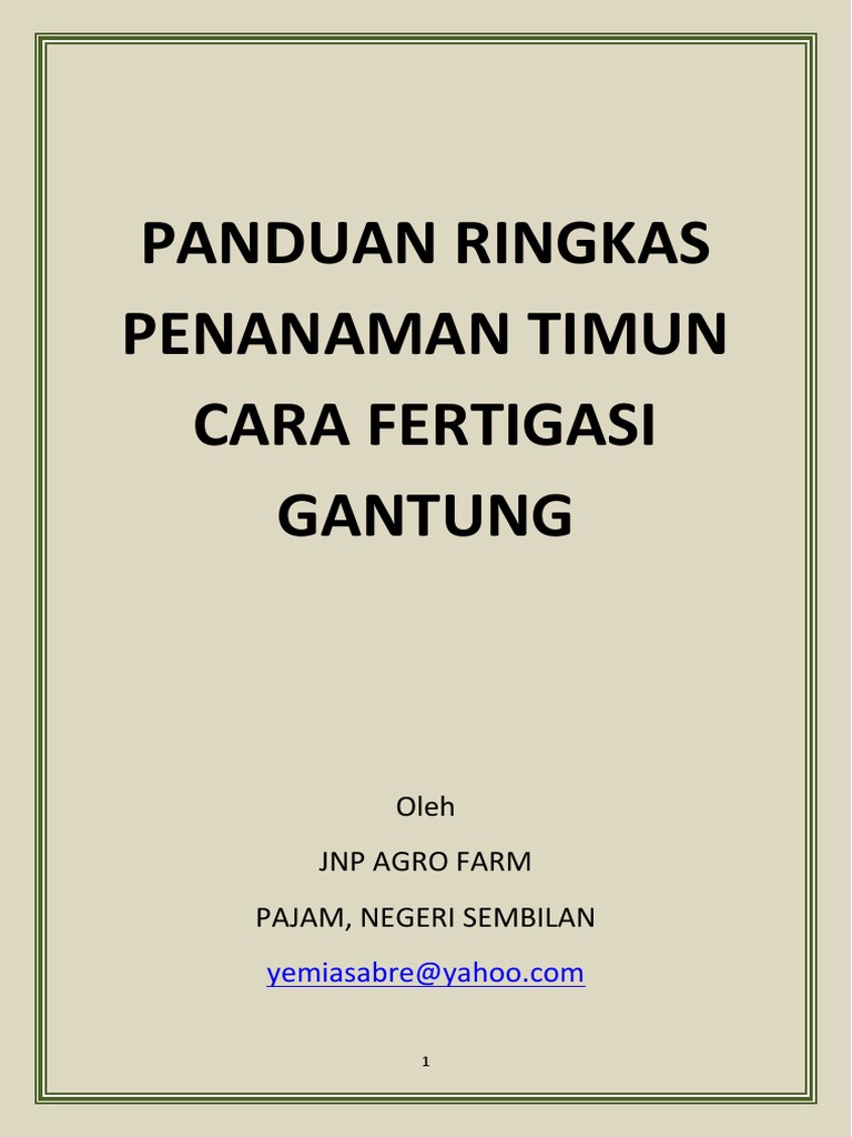 Panduan Ringkas Penanaman Timun Cara Fertigasi Gantung PDF | PDF ...