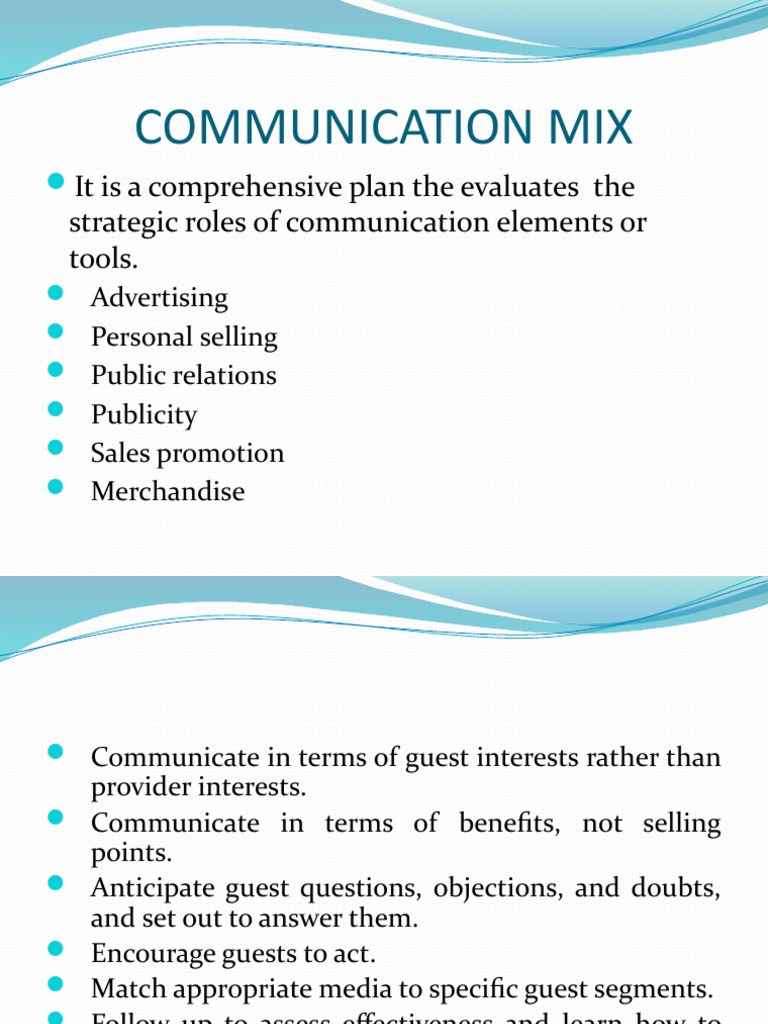 Communication Mix: It Is A Comprehensive Plan The Evaluates The ...