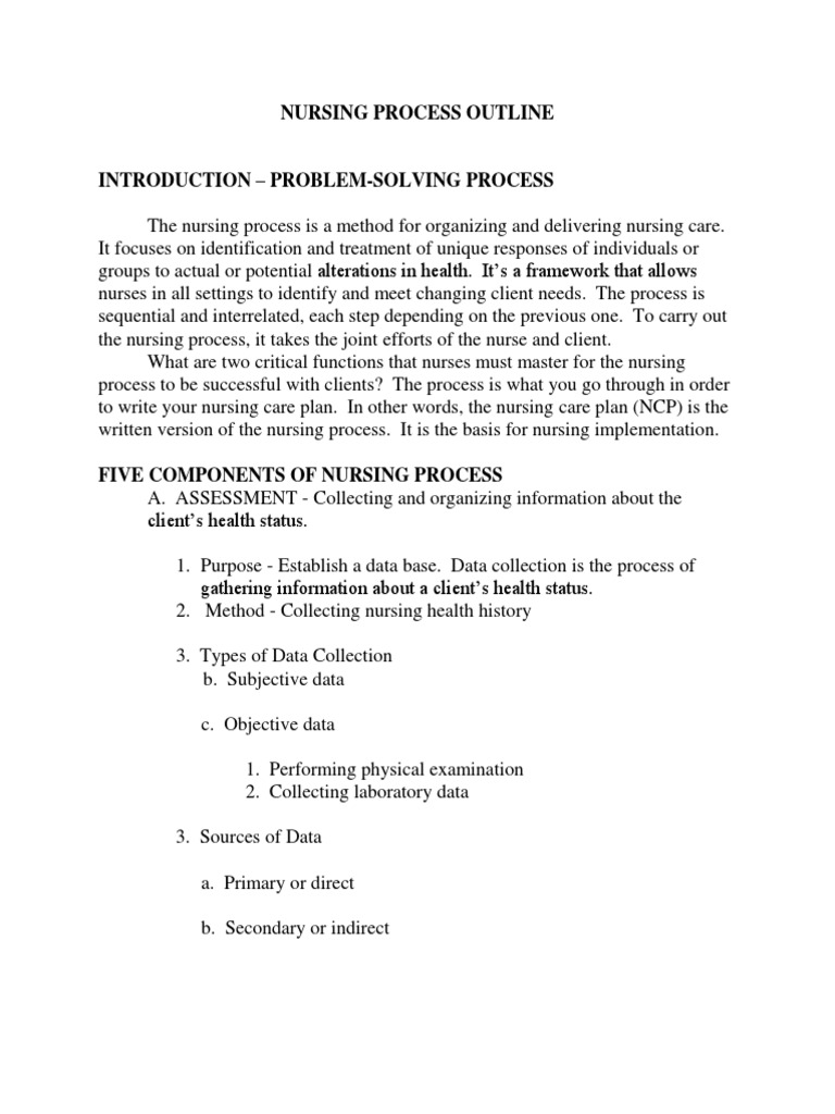 Nursing Process Overview and Steps | PDF | Medical Diagnosis | Nursing